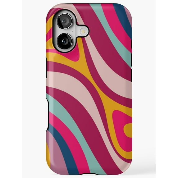 Colourful Retro Swirl New Groove Abstract iPhone Case 11 12 13 14 15 16 ...