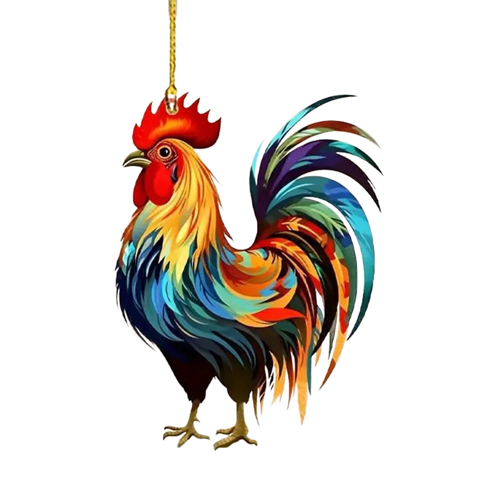 Colourful Rooster Acrylic Window Hanging Decor Farm Animals Sunrise ...