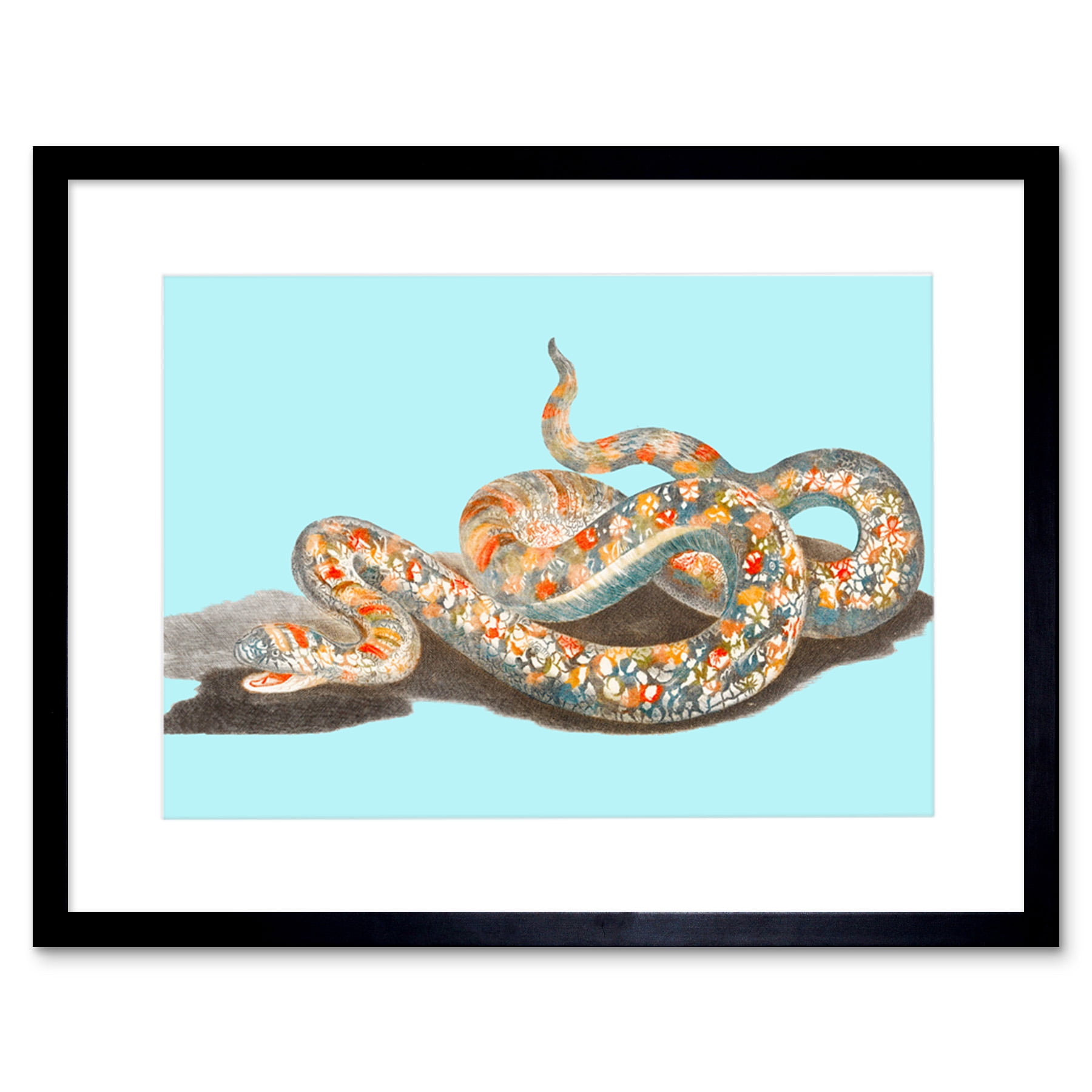 Colourful Snake Johan Teyler Art Print Black Framed Poster Wall Decor ...