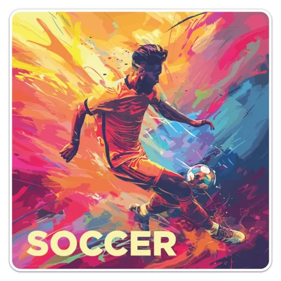 Colourful Soccer Sticker Phone Decal Water Bottle Stickers Car Decals ...
