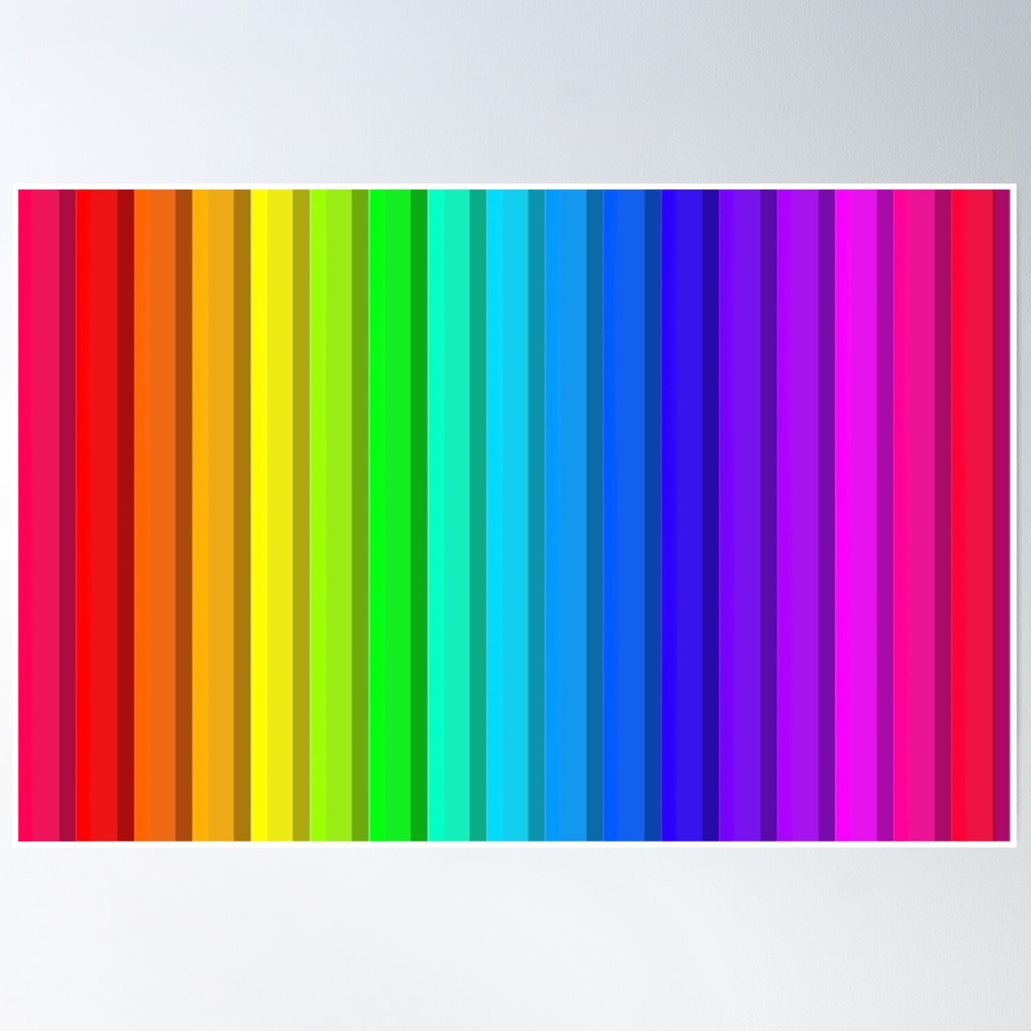 Colourful Stripes - Rainbow Stripes Poster Wall Art, Modern Wall Decor ...