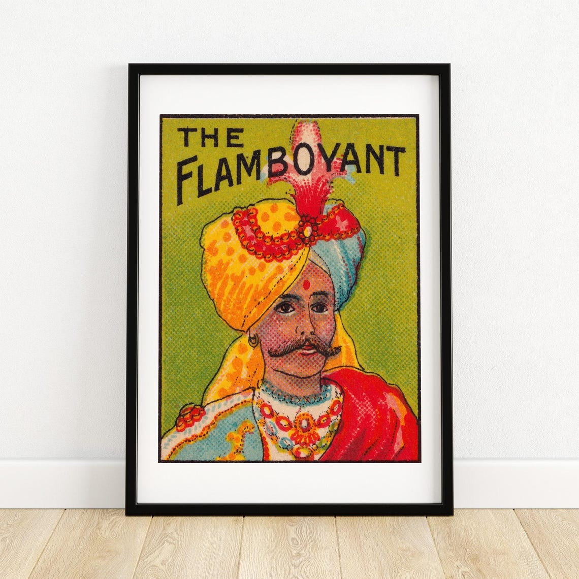 Colourful Turban - Matchbox Print - India Wall Art - Vintage India Art ...