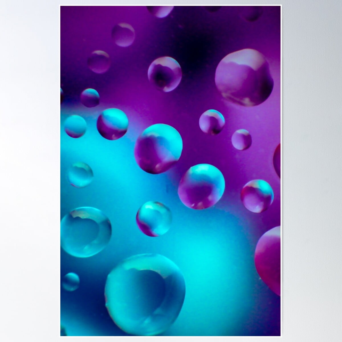 Colourful Water Purple Blue Poster Wall Art, Modern Wall Decor For ...