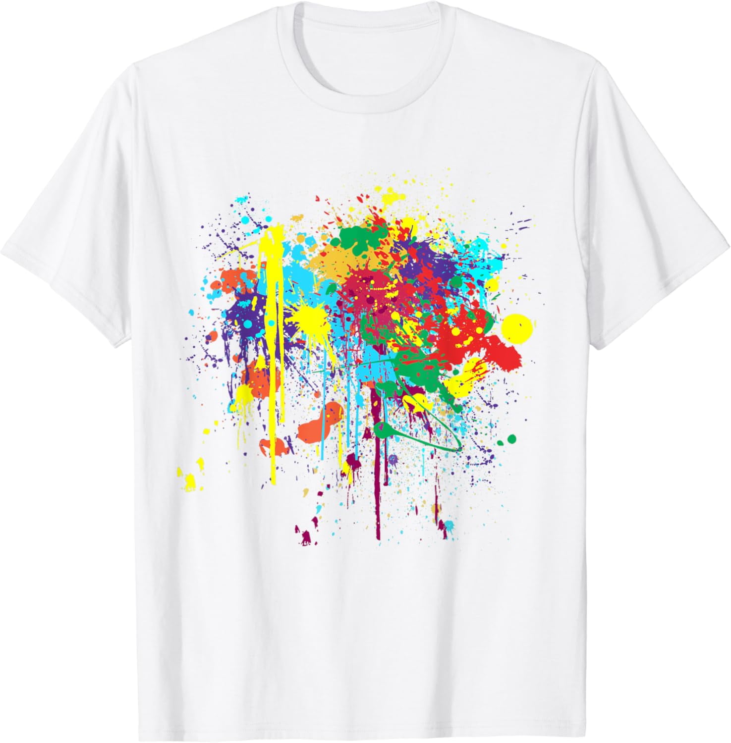 Colourful messy paint splashed T-Shirt100% cotton - Walmart.com