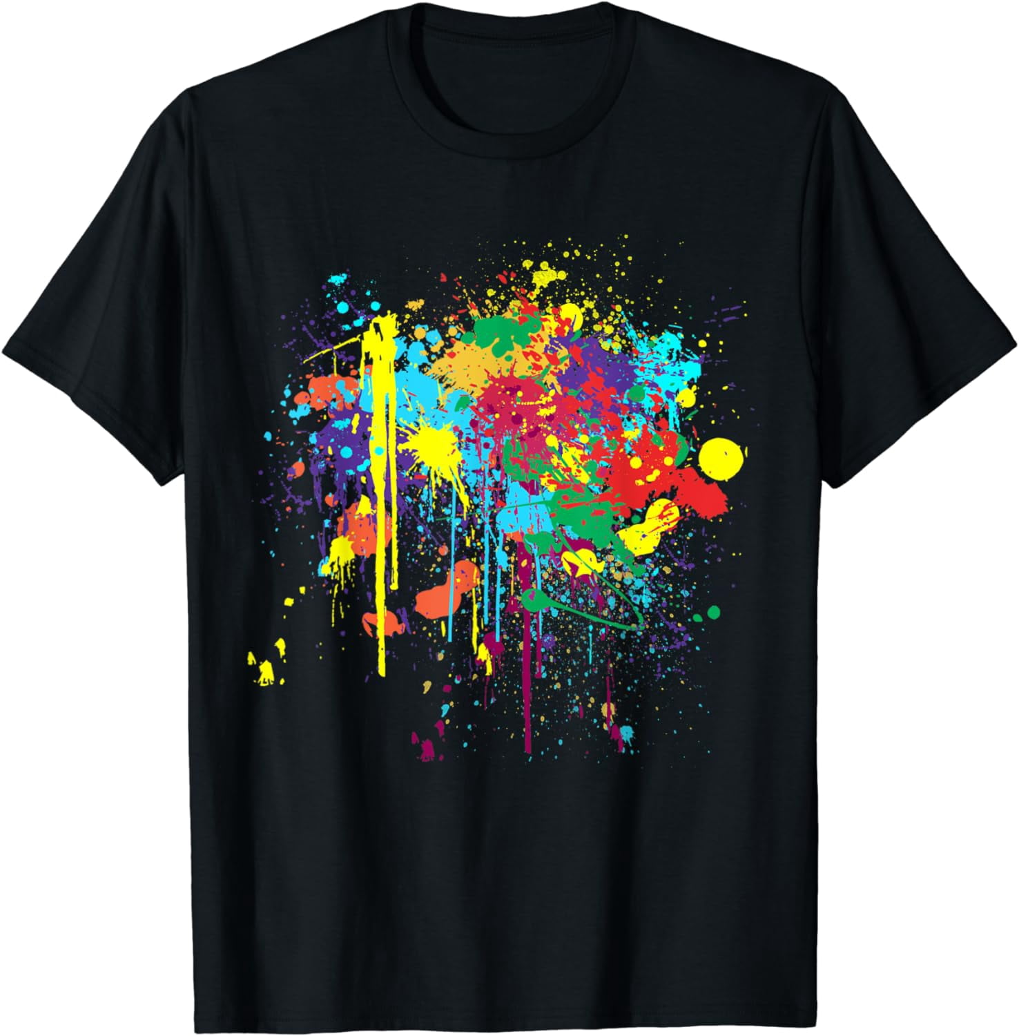 Colourful messy paint splashed T-Shirt - Walmart.com
