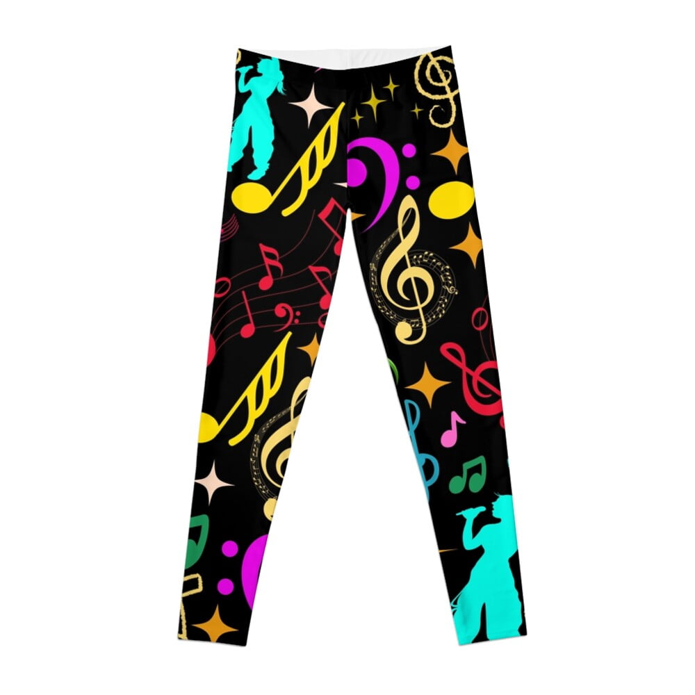 Colourful musical notes pattern - music notes Leggings sport set Sports ...