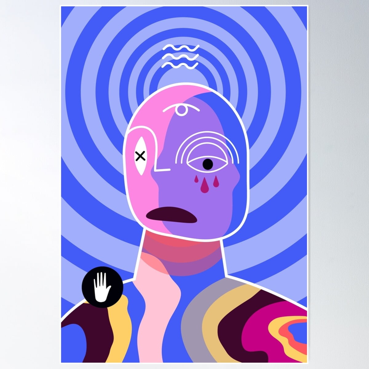 Colourfull Purple Nft Art Poster Wall Art, Modern Wall Decor For Living ...