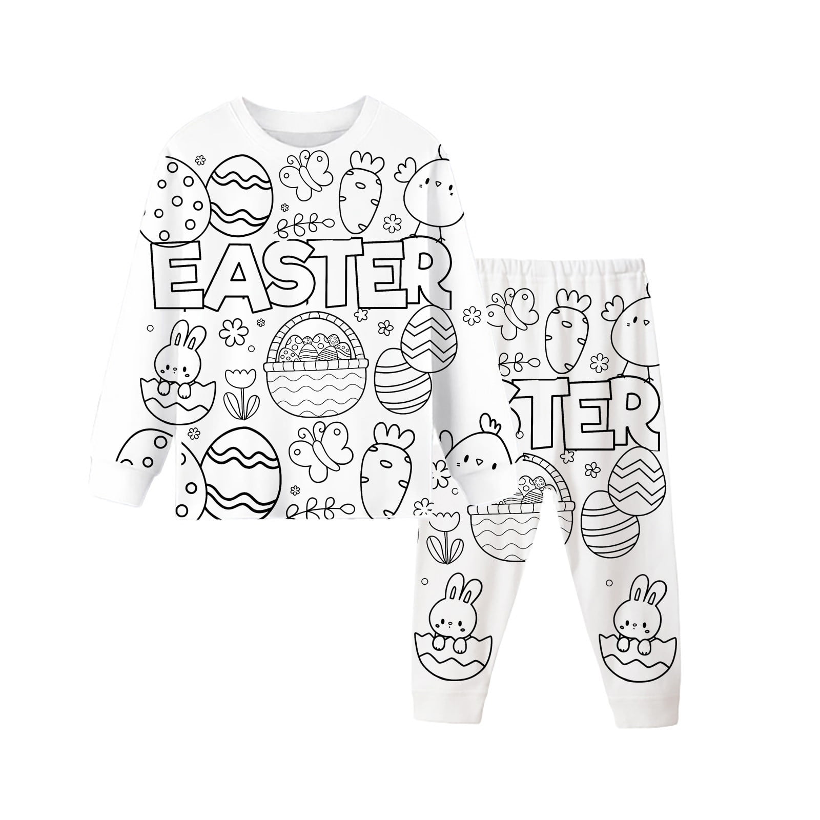Colouring Pajama Sets You Can Color With Markers Cartoon Homewear Set ...