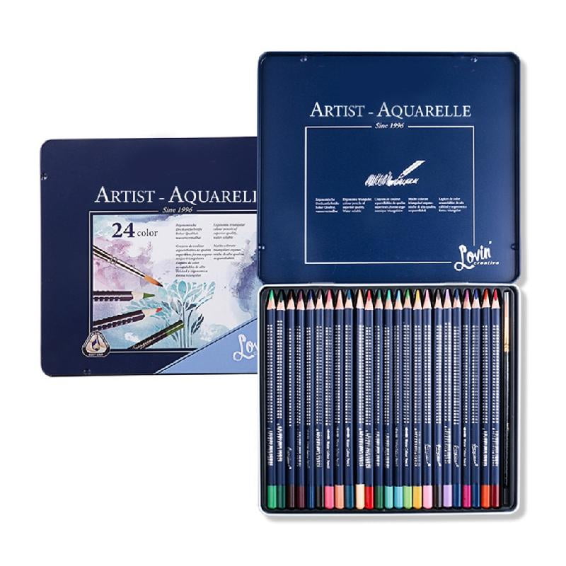 Colouring Pencils Set in Metal Case Professional Colored Pencil Pre ...