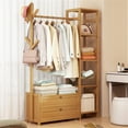 Colourtree 65'' H X 39.4'' W X 11.4'' D Bamboo Clothing Garment Rack ...