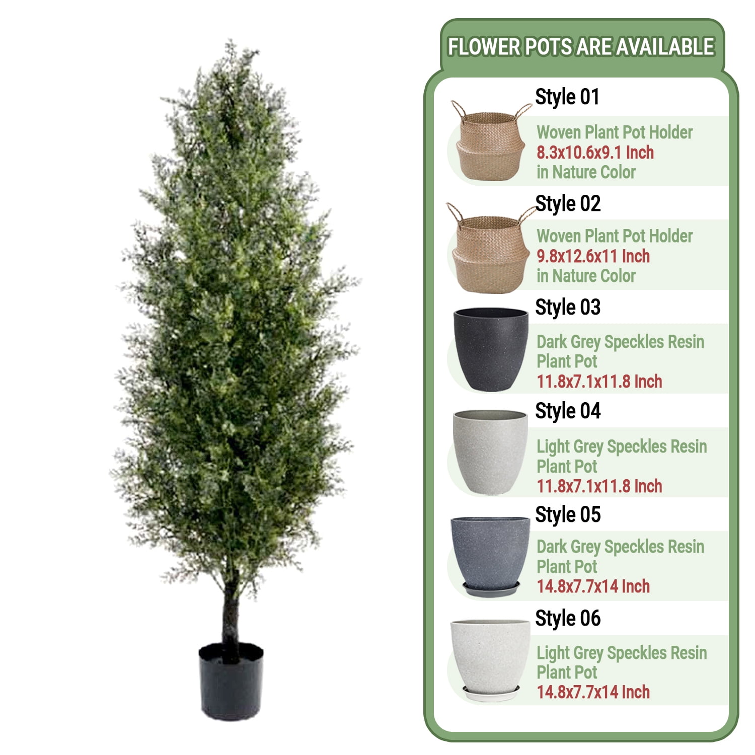 Colourtree 71" Artificial Cedar Topiary Fake Cypress Trees Christmas ...