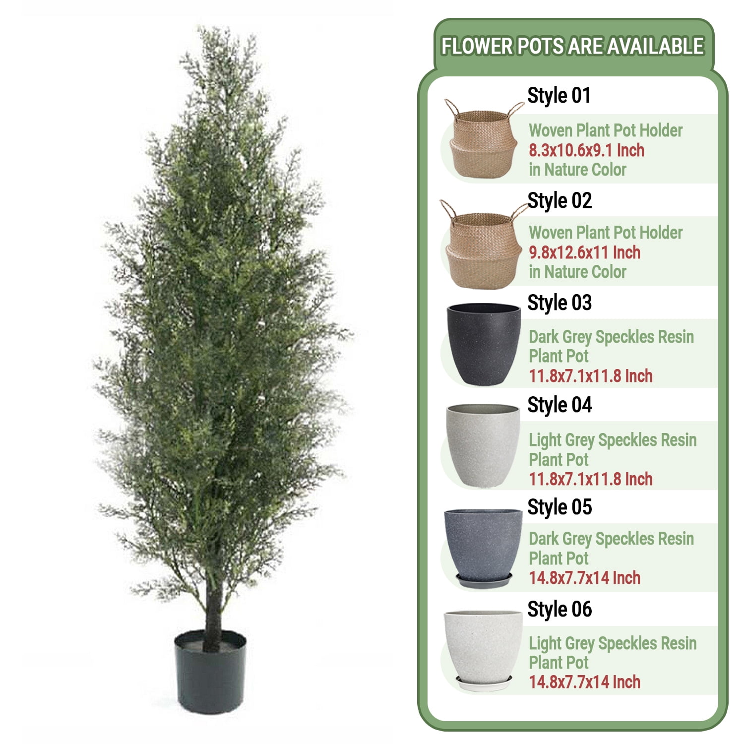 Colourtree 83" Artificial Cedar Topiary Fake Cypress Trees Christmas ...