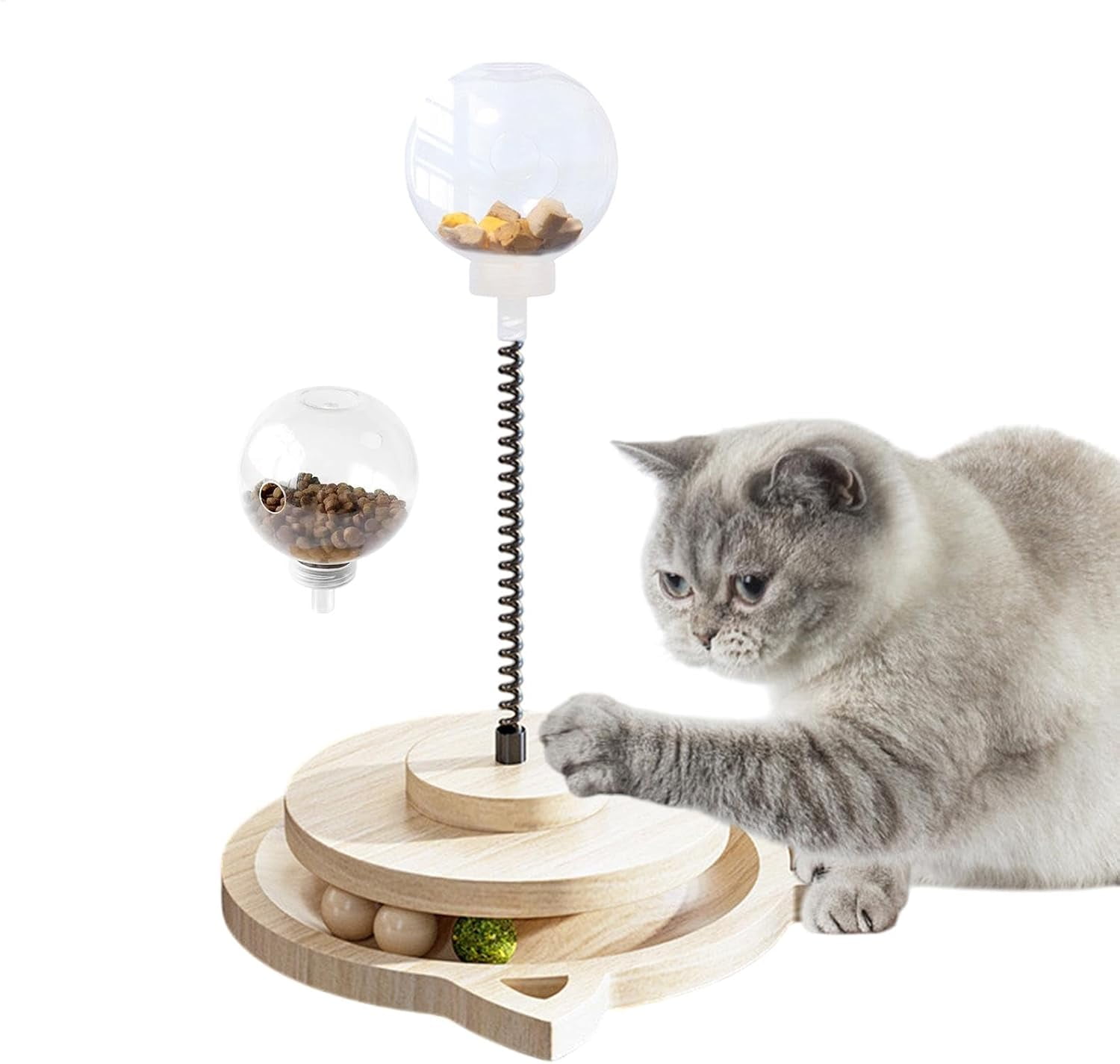 Colourtree Cat Toy Treat Ball Treat Dispenser Toy, with Catnip,Roller ...
