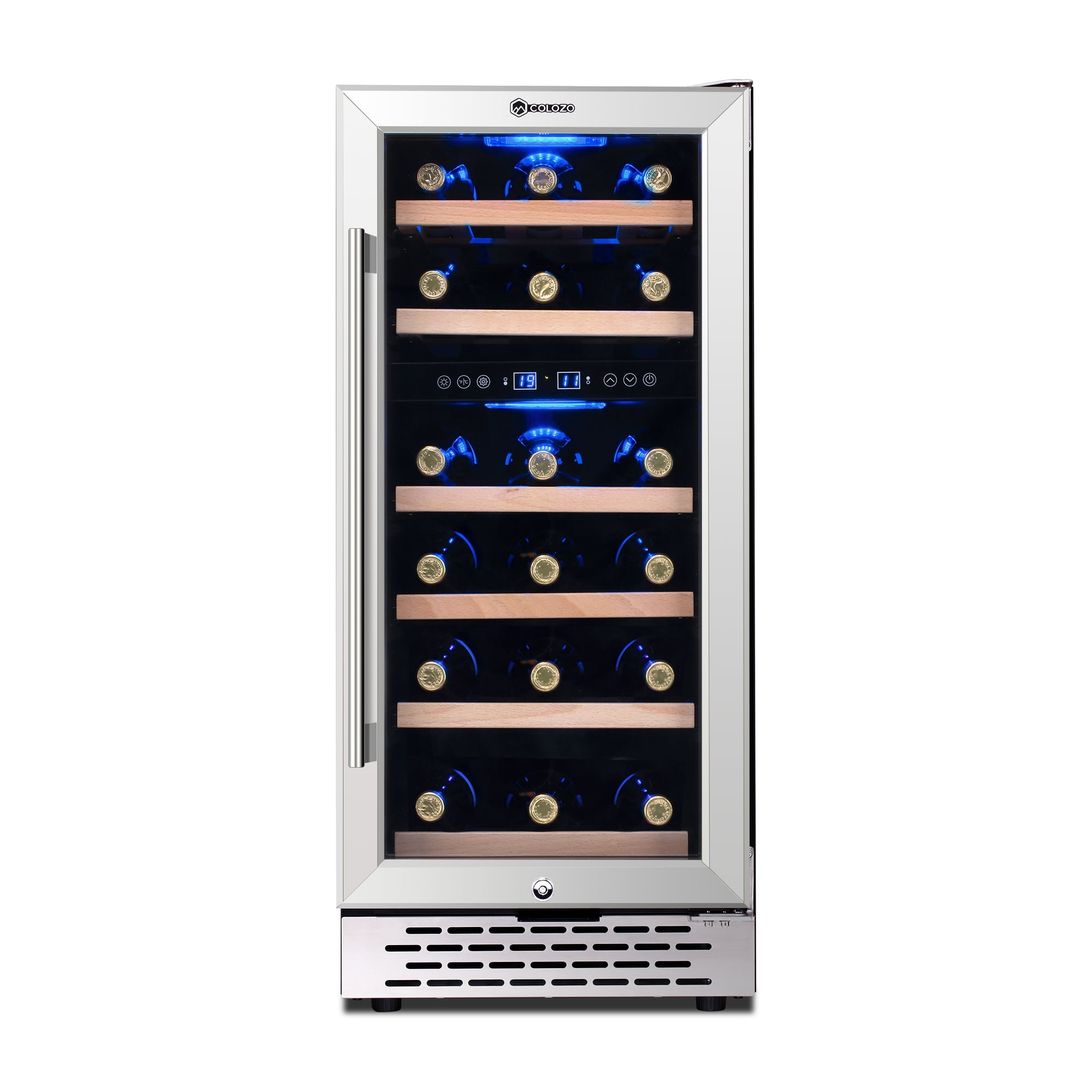 COLOZO 15 inch Wine Refrigerator,Dual Zone Freestanding Wine Fridge ...