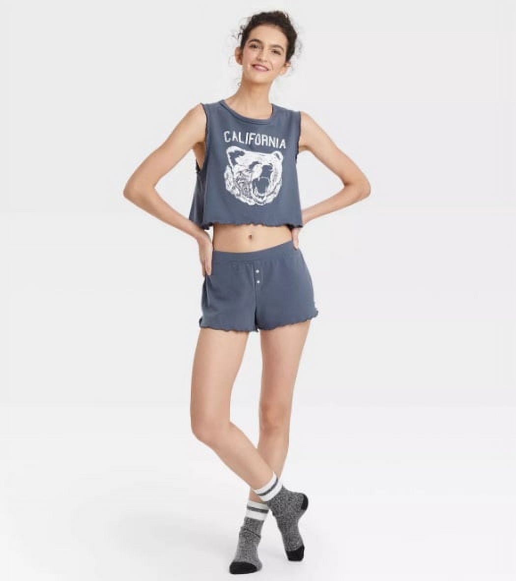 Colsie Women Lettuce Trim Elastic Waistband Pull-On Lounge Pajama Short ...