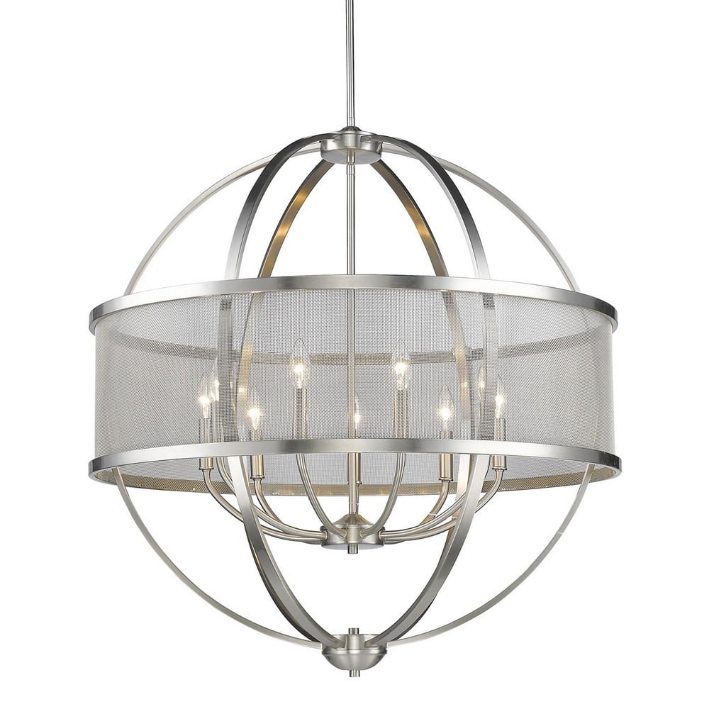Colson PW 9 Light Chandelier (with shade) in Pewter - Walmart.com