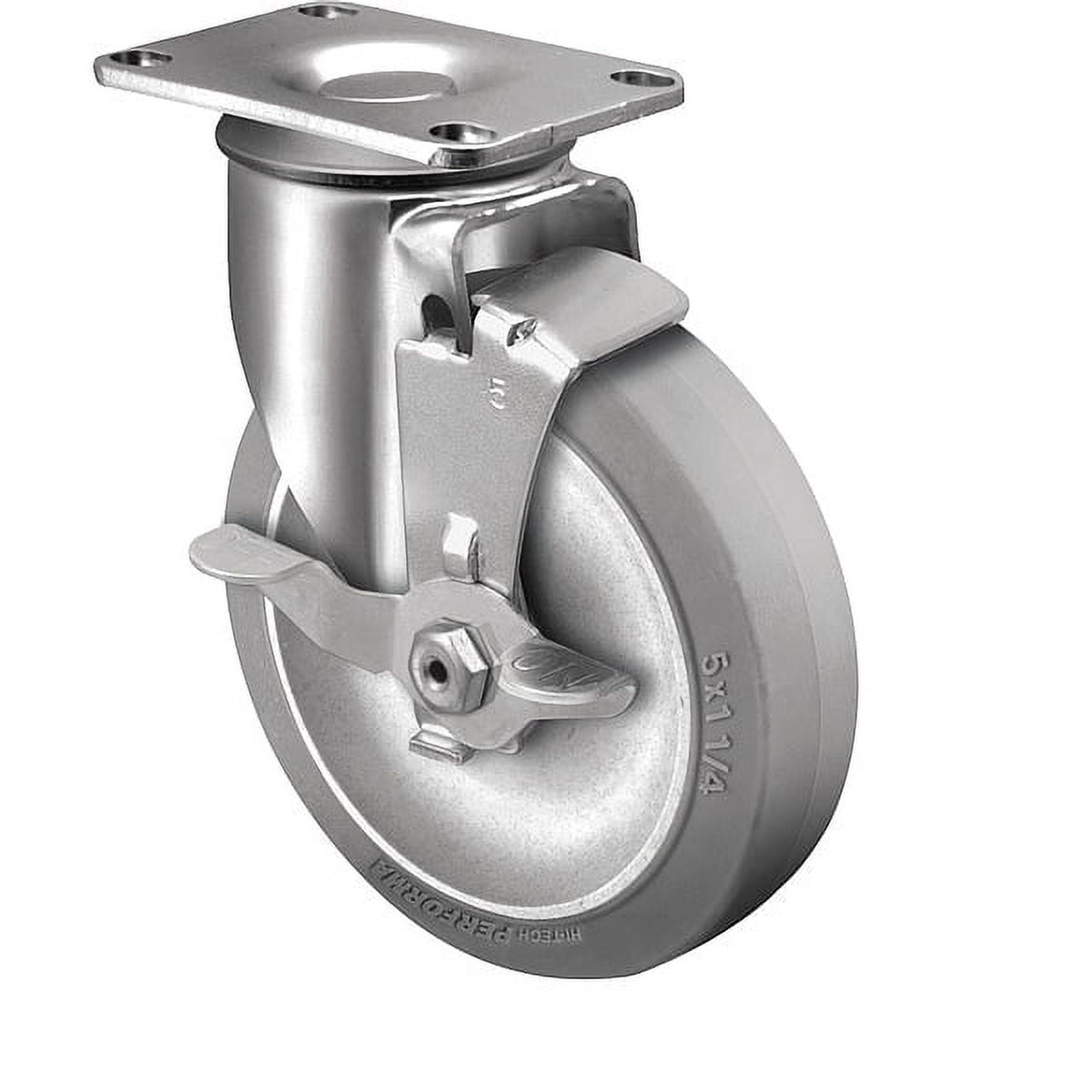 Colson Plate Caster,Swivel,Rubber,4 11/16"H 2.03256.445 BRK1 - Walmart.com