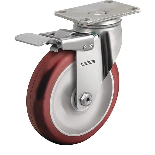 Colson Plate Caster,Swivel,Polyurethane,4 1/8"H 2.33456.944 BRK4 ...