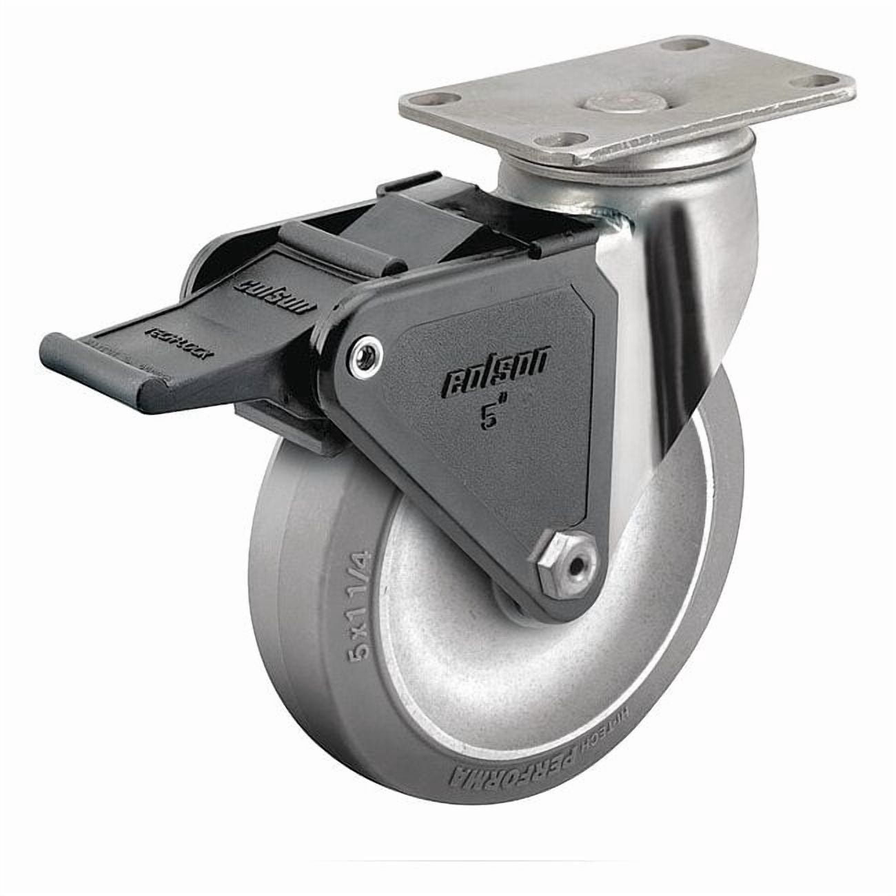 Colson Plate Caster,Swivel,Rubber,5 1/8"H 2.04456.444 BRK2 - Walmart.com