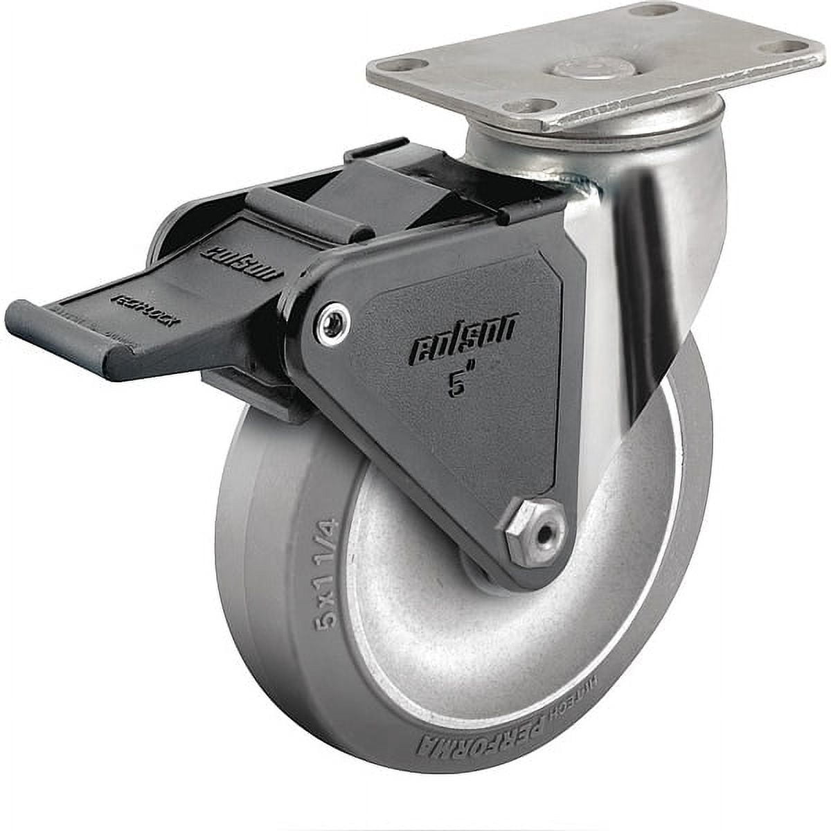 Colson Plate Caster,Swivel,Rubber,5 1/8"H 2.04456.444 BRK2 - Walmart.com