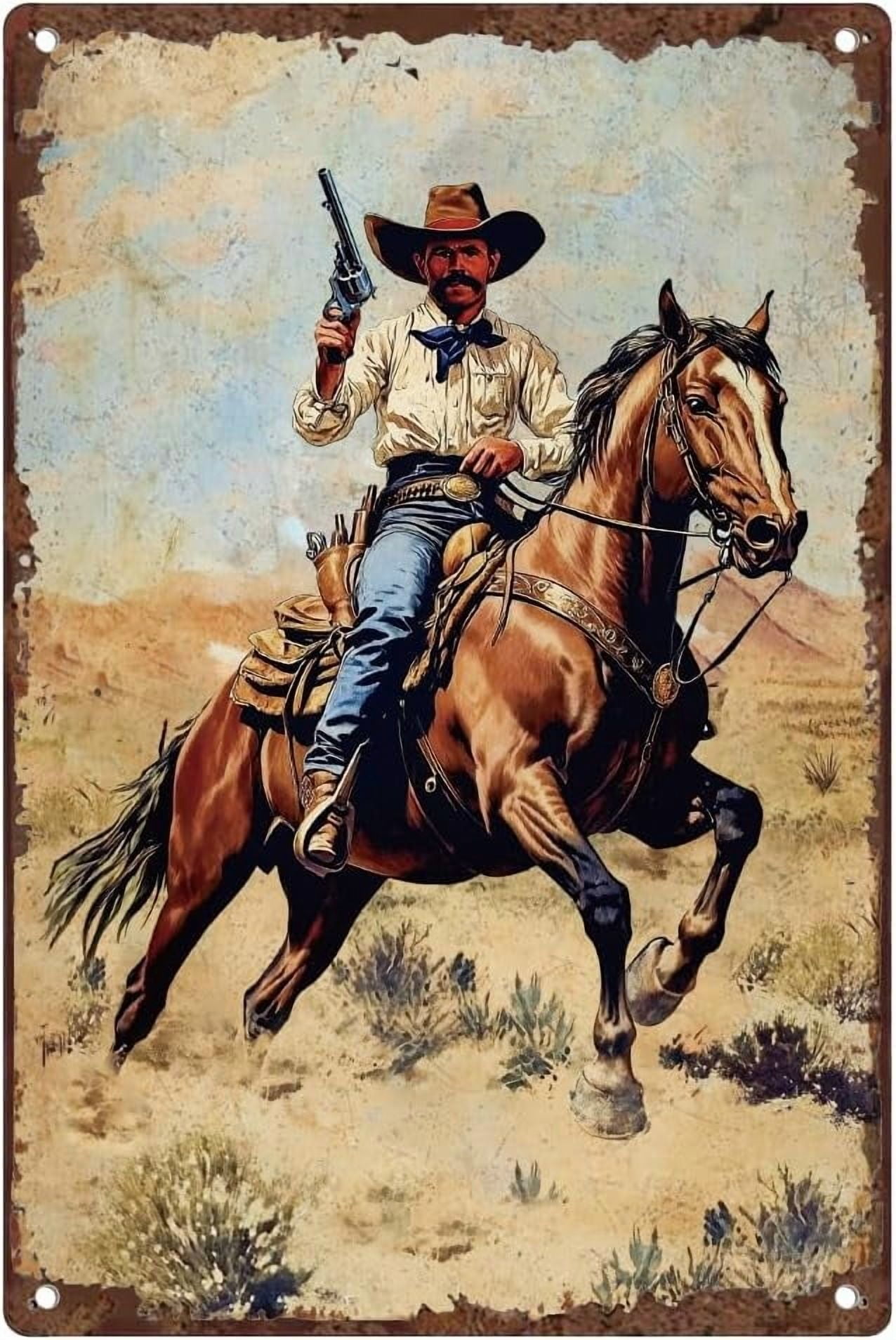 Colt Western Cowboy Wall Decor Vintage Metal Tin Sign Retro Poster for ...