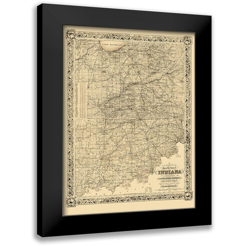 Colton 11x14 Black Modern Framed Museum Art Print Titled - Indiana ...