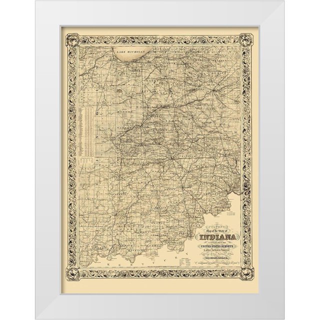 Colton 11x14 White Modern Wood Framed Museum Art Print Titled - Indiana ...