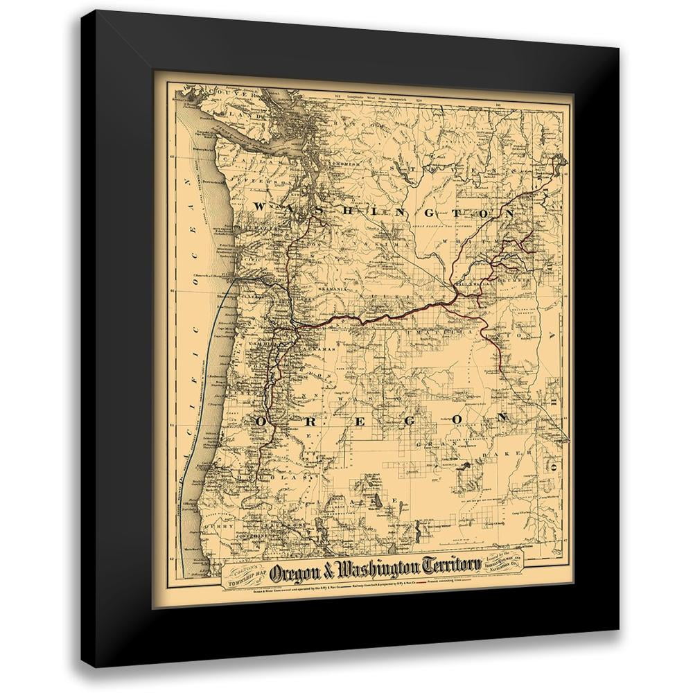 Colton 12x14 Black Modern Framed Museum Art Print Titled - Oregon ...