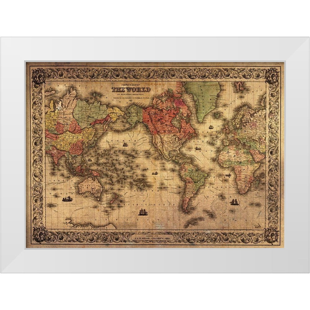 Colton 14x11 White Modern Wood Framed Museum Art Print Titled - 1852 ...