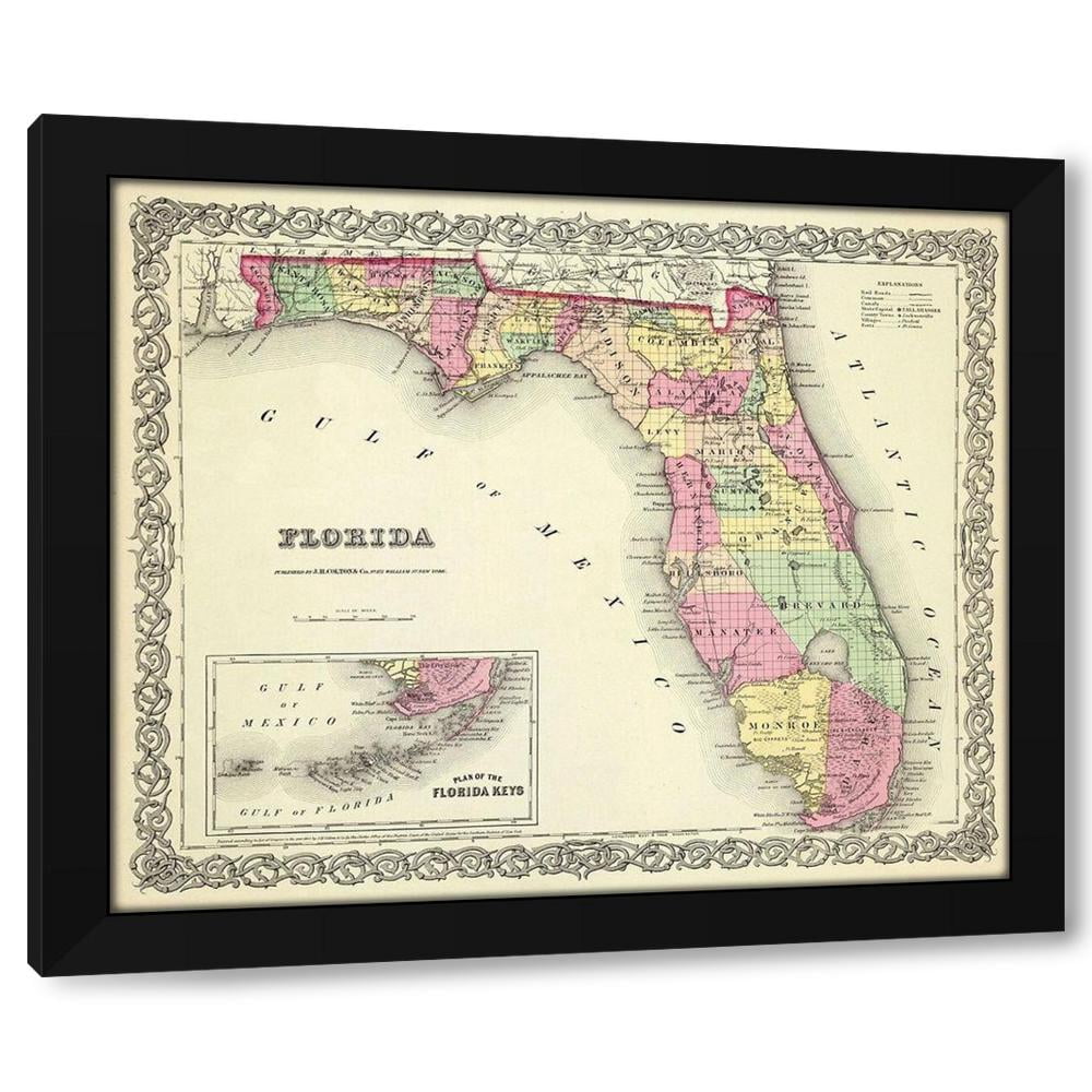 Colton 14x12 Black Modern Wood Framed Wall Art Titled - Florida ...