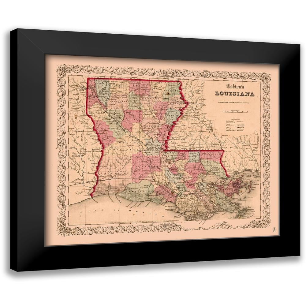 Colton 14x12 Black Modern Framed Museum Art Print Titled - Louisiana ...
