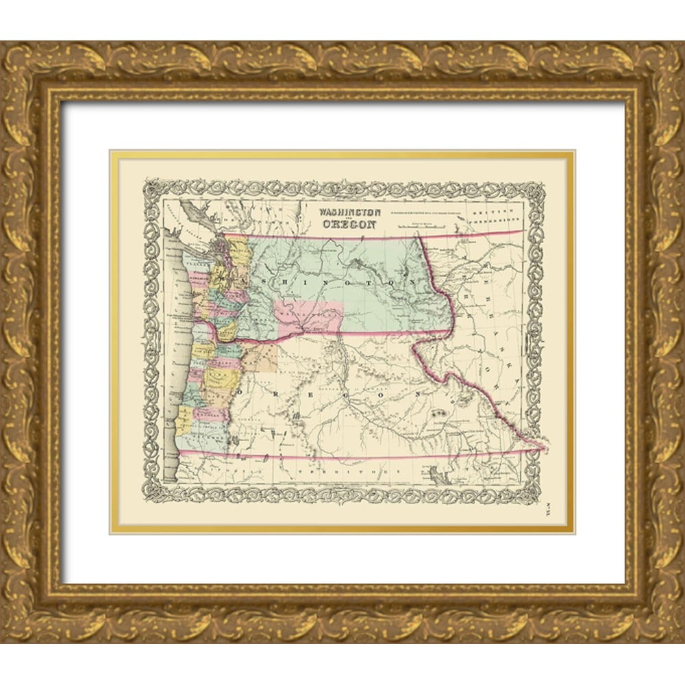 Colton 14x12 Gold Ornate Wood Framed with Double Matting Museum Art ...