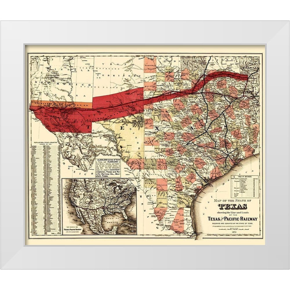 Colton 14x12 White Modern Wood Framed Museum Art Print Titled - Texas ...