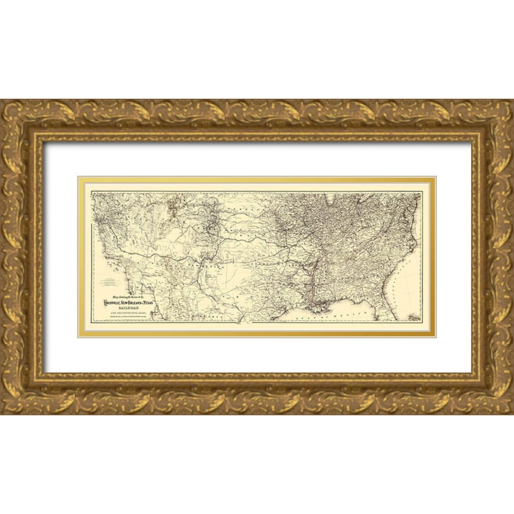 Colton 14x8 Gold Ornate Wood Framed with Double Matting Museum Art ...