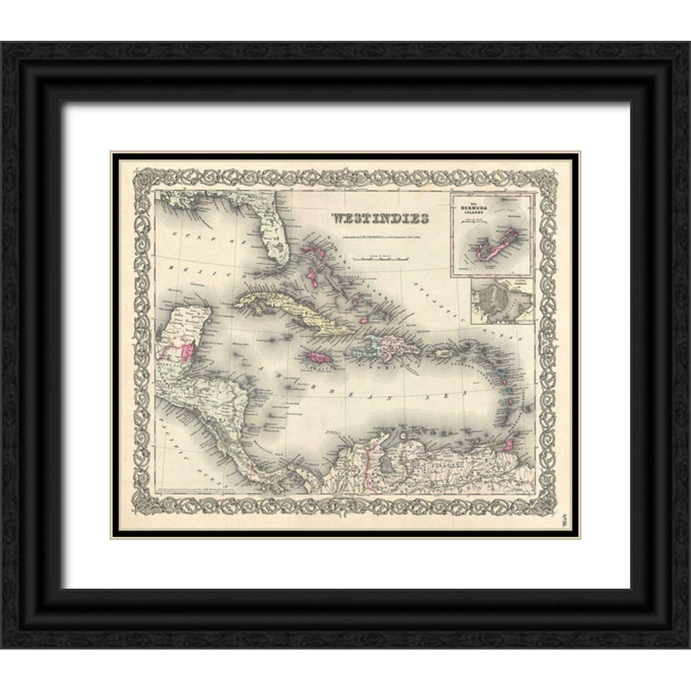 Colton 17x15 Black Ornate Wood Framed with Double Matting Museum Art ...