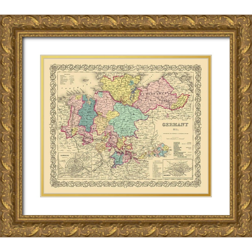 Colton 17x15 Gold Ornate Wood Framed with Double Matting Museum Art ...