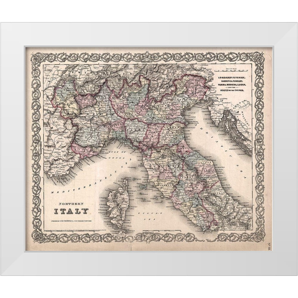 Colton 17x15 White Modern Wood Framed Museum Art Print Titled - 1855 ...