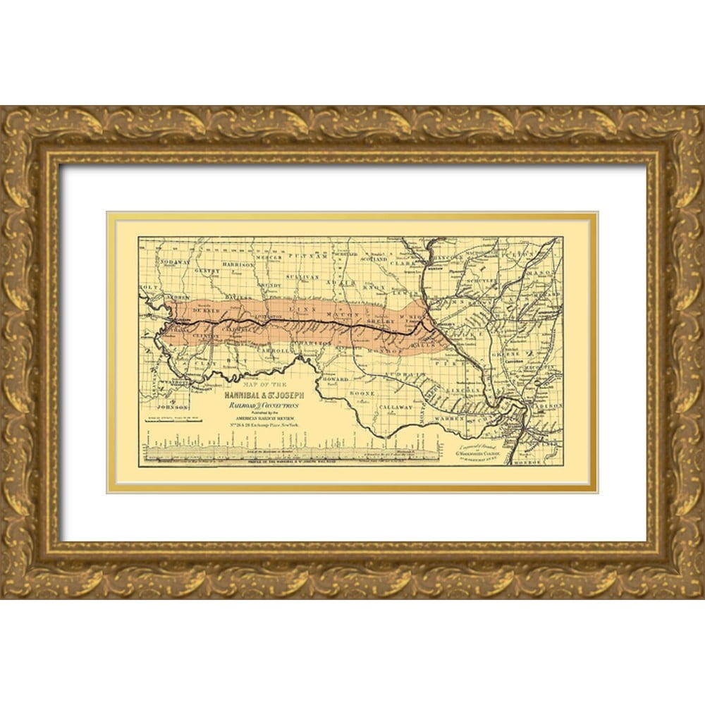 Colton 18x12 Gold Ornate Wood Framed with Double Matting Museum Art ...