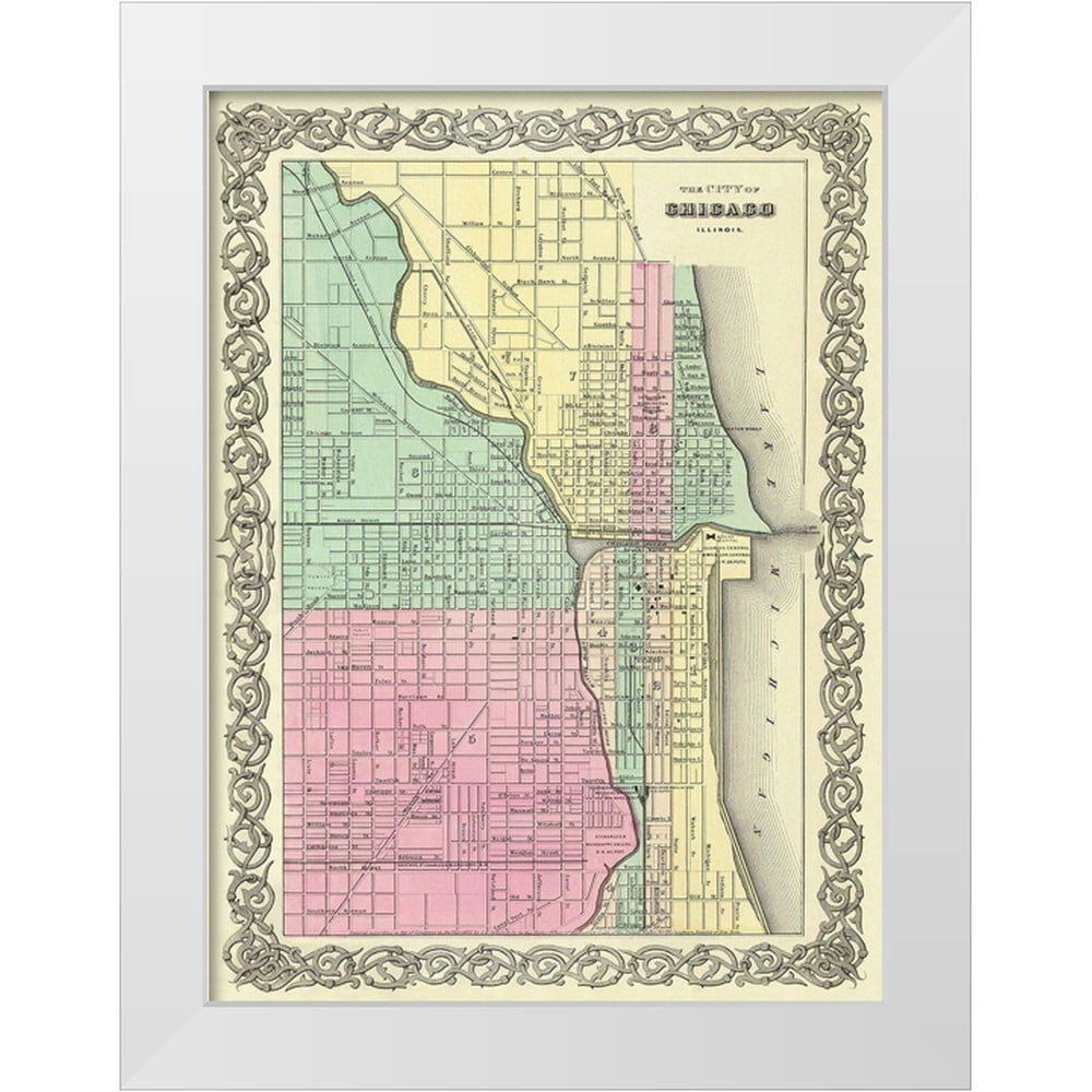 Colton 19x24 White Modern Wood Framed Museum Art Print Titled - Chicago ...