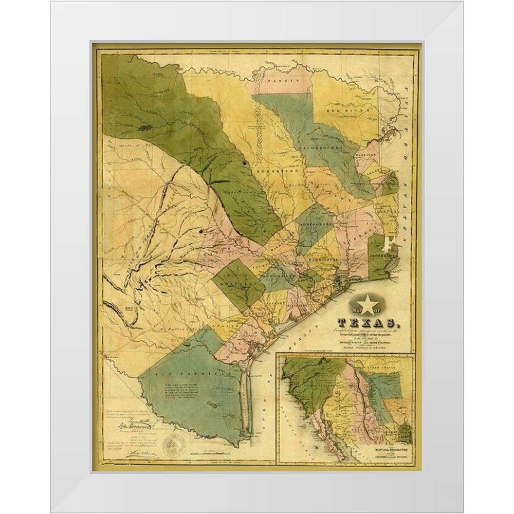 Colton 19x24 White Modern Wood Framed Museum Art Print Titled - Texas ...