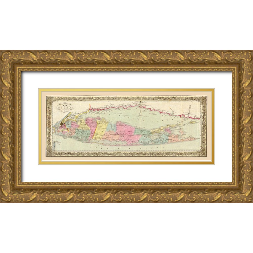 Colton 24x12 Gold Ornate Wood Framed with Double Matting Museum Art ...
