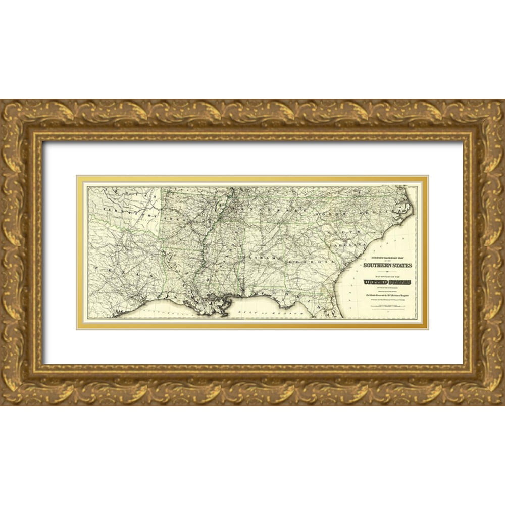 Colton 24x12 Gold Ornate Wood Framed with Double Matting Museum Art ...