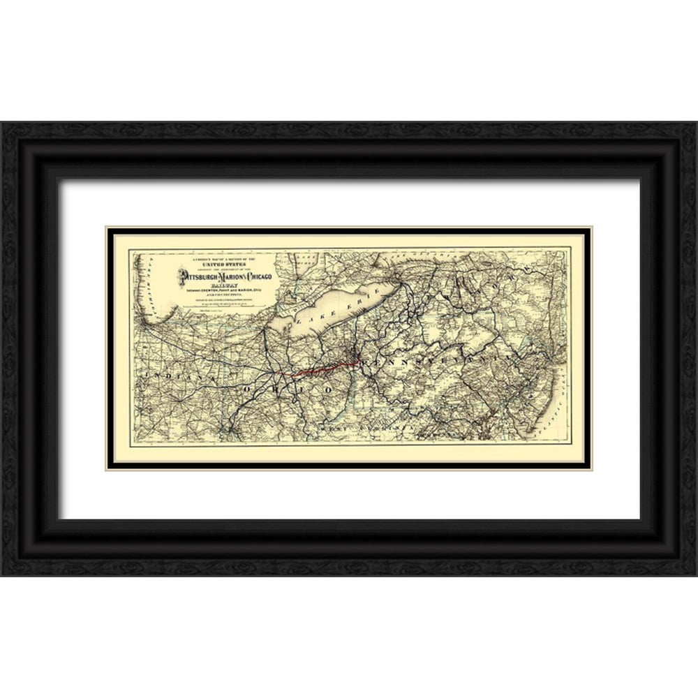 Colton 24x14 Black Ornate Wood Framed with Double Matting Museum Art ...