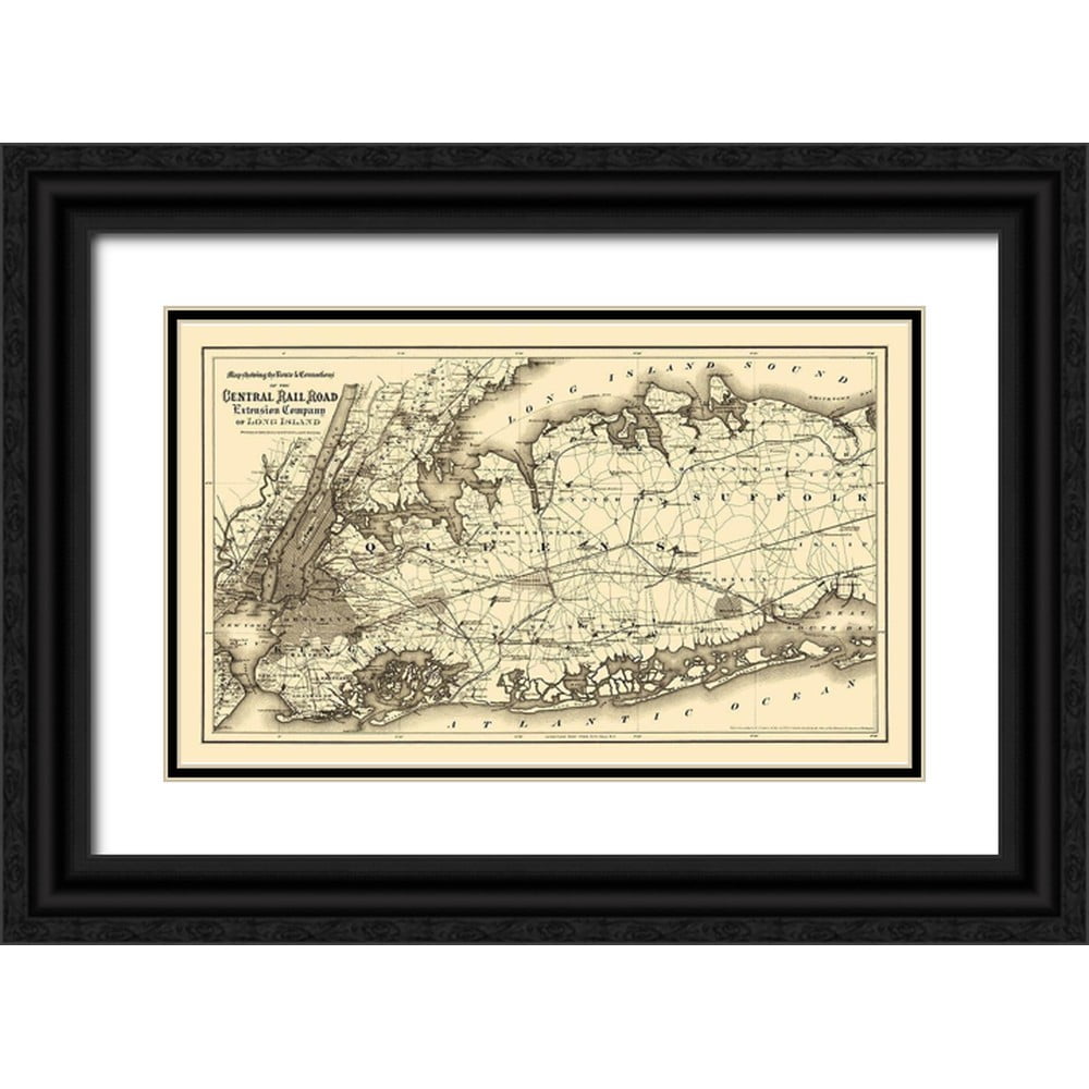 Colton 24x16 Black Ornate Wood Framed with Double Matting Museum Art ...