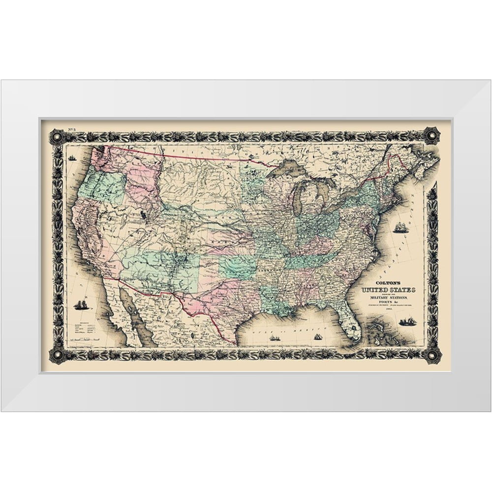 Colton 24x16 White Modern Wood Framed Museum Art Print Titled - United ...