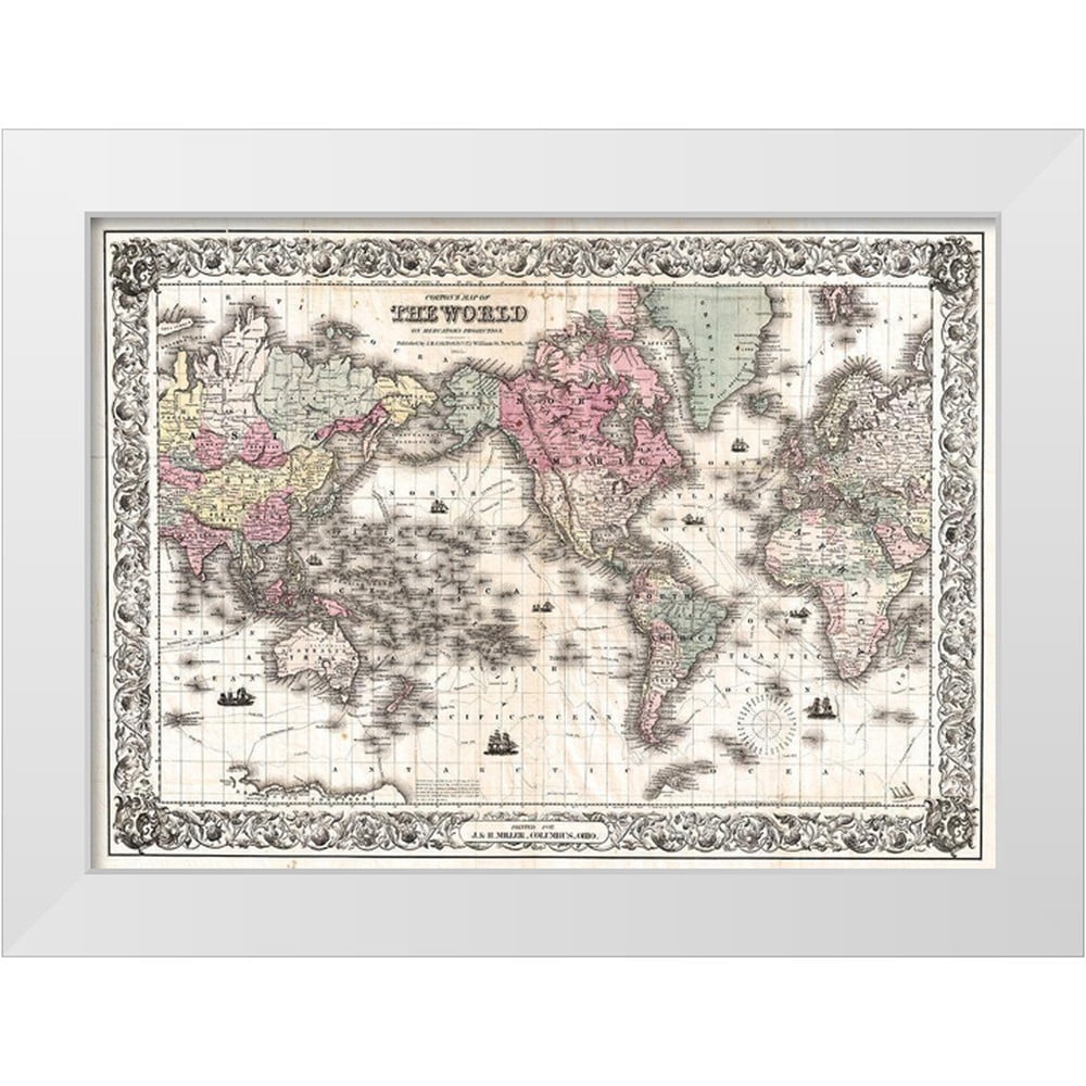 Colton 24x18 White Modern Wood Framed Museum Art Print Titled - 1852 ...