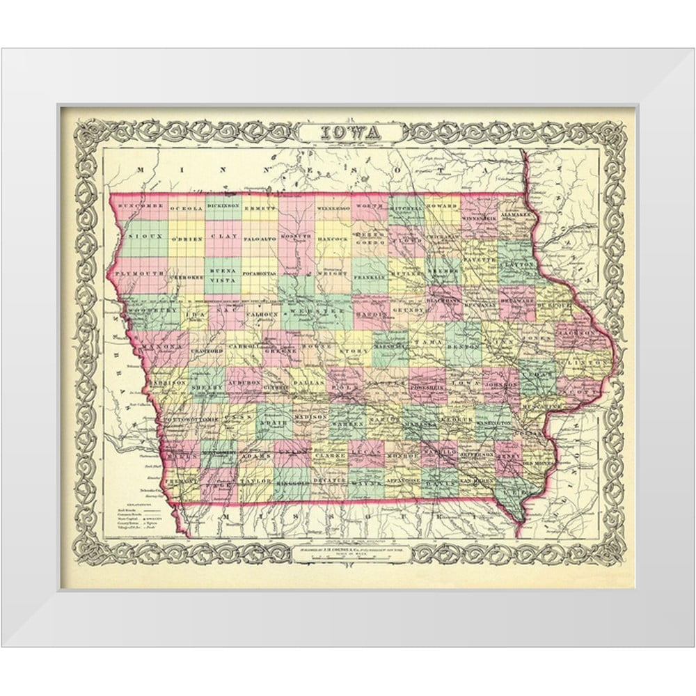 Colton 30x26 White Modern Wood Framed Museum Art Print Titled - Iowa ...