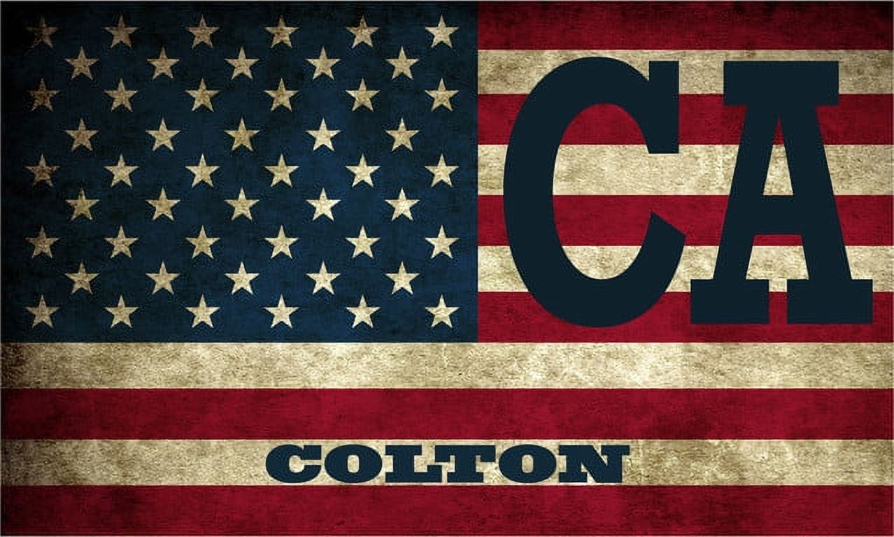 Colton CA California San Bernardino County Vintage US Flag Decal Bumper ...