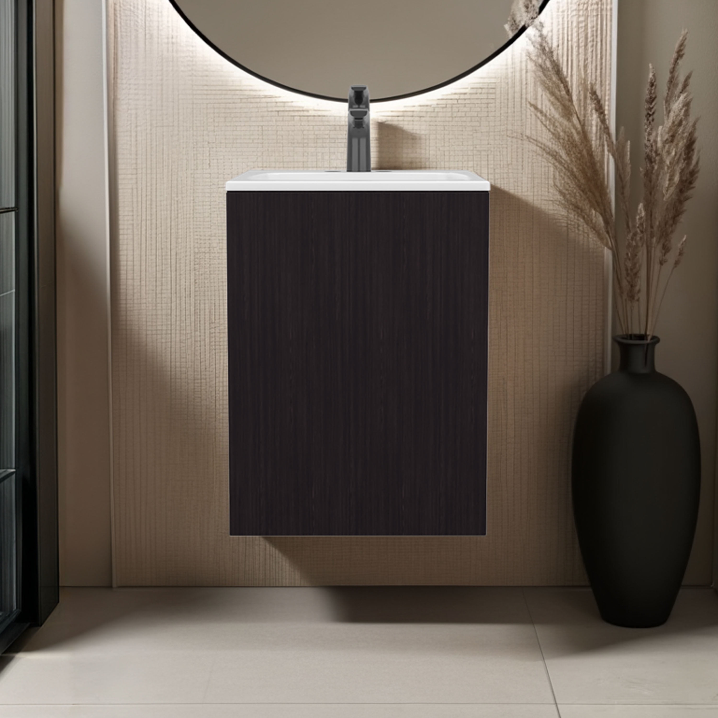 Colton Free Standing Bathroom Vanity With One Door Cabinet And Open ...