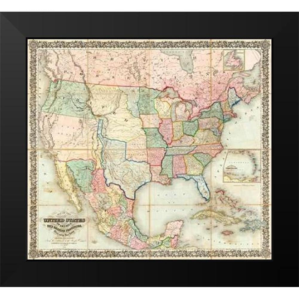 Colton, J. H 22x20 Black Modern Framed Museum Art Print Titled - Map of ...